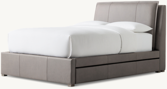 Sloane Leather Trundle Bed RH TEEN