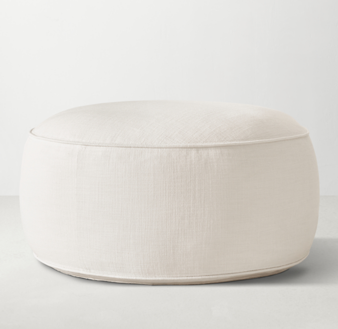 Premium Fabric Pouf | RH