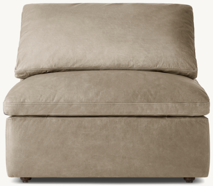Cloud Leather Modular Petite Armless Chair | RH
