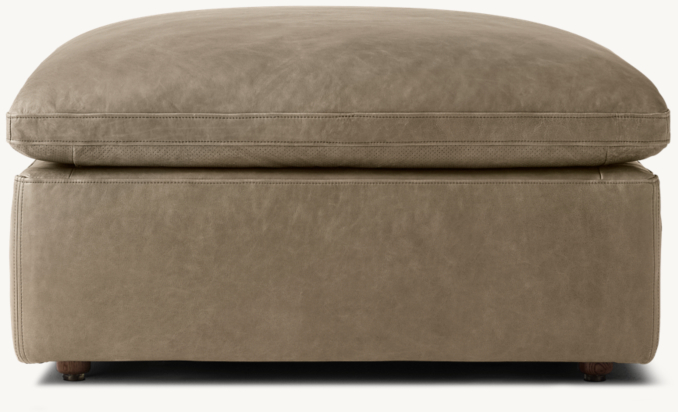 Cloud Leather Modular Petite End-Of-Sectional Ottoman | RH